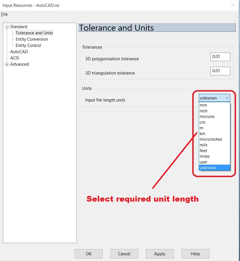 Dimensions are incorrect after importing AutoCAD DWG(*.dwg) file into PowerShape