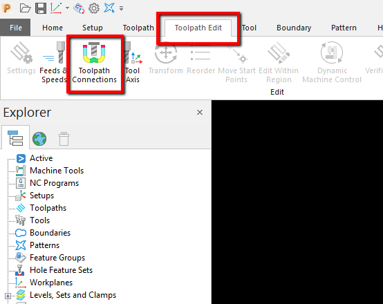 How to set tool connection Safe area in PowerMill