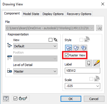 Drawing views not displaying all line geometry in Inventor