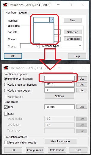 It is not possible to verify members using Steel or Timber Design Member Verification in Robot ...
