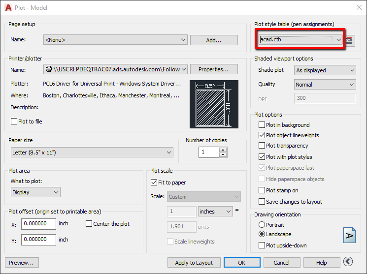 Plotting Layouts Show As Zoomed In When Trying To Print From AutoCAD 