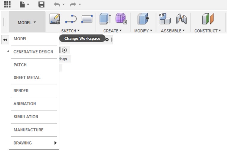CAM is missing under the workspace dropdown menu in Fusion 360