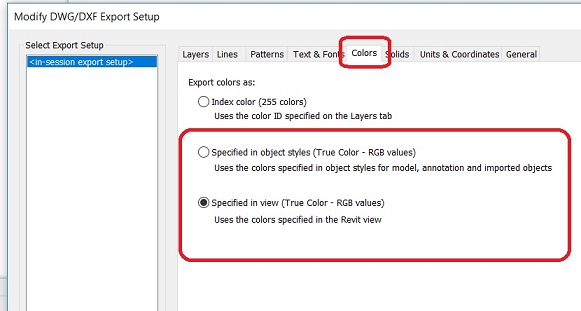 DWG colors exported from Revit does not contain the same colors as in Revit