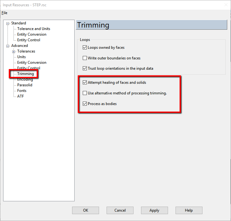 Missing surfaces after importing STEP file format in PowerMill