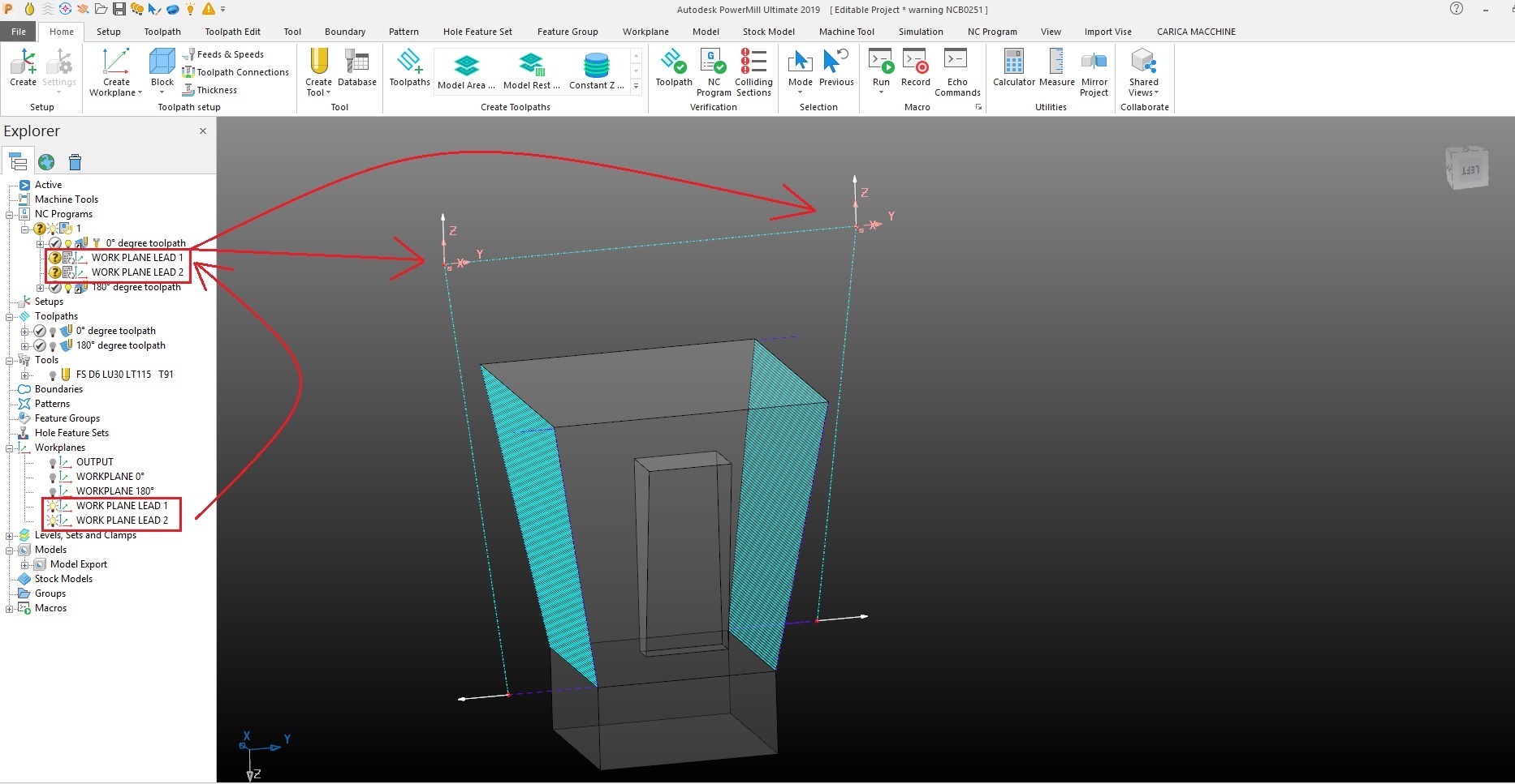 Getting "anti-parallel" message when postprocessing NC program containing consecutive toolpaths ...