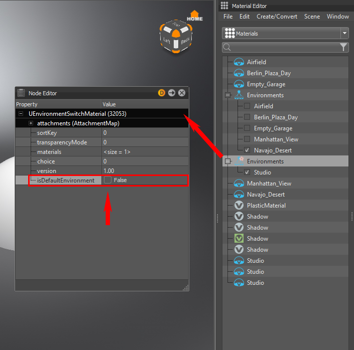 Environments can't be switched in VRED