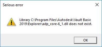 "Serious error: Library C:\Program Files...\adp_core-6_1.dll file does not exist" when renaming ...