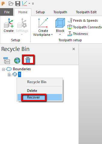 Where is the undo button in PowerMill
