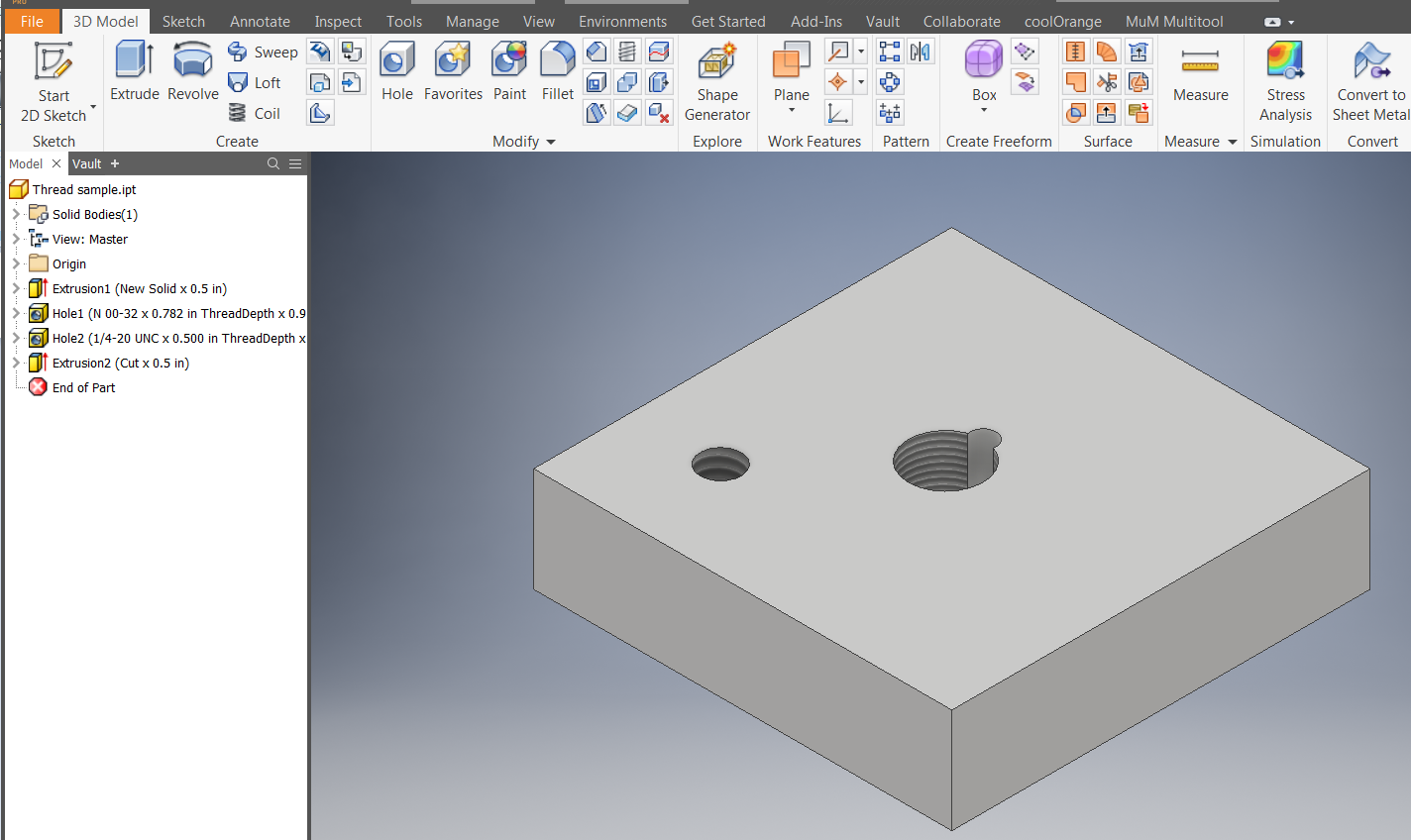 Threads missing on imported Inventor .ipt file in Fusion 360