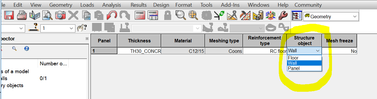 "RC walls - Option not implemented yet" while opening RC Walls provided ...