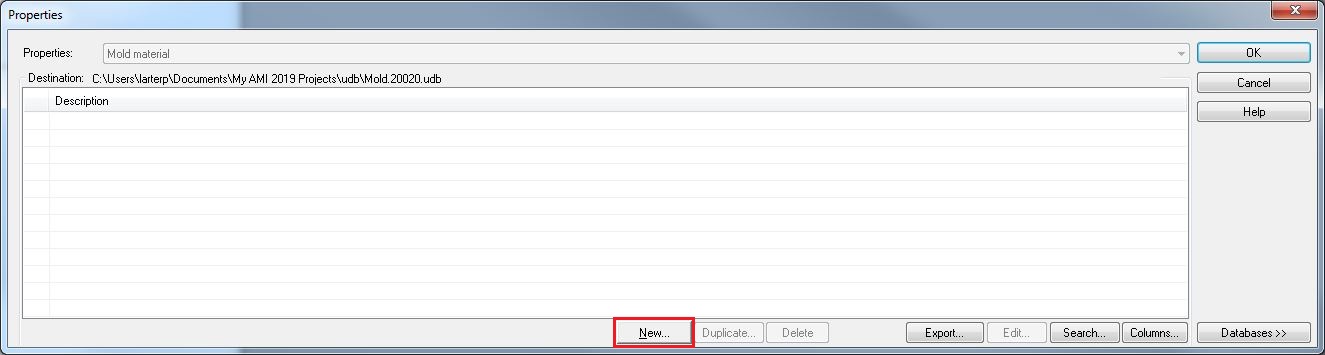 How to create and save a custom mold material in Moldflow