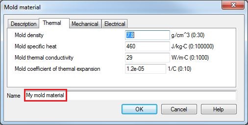 How to create and save a custom mold material in Moldflow