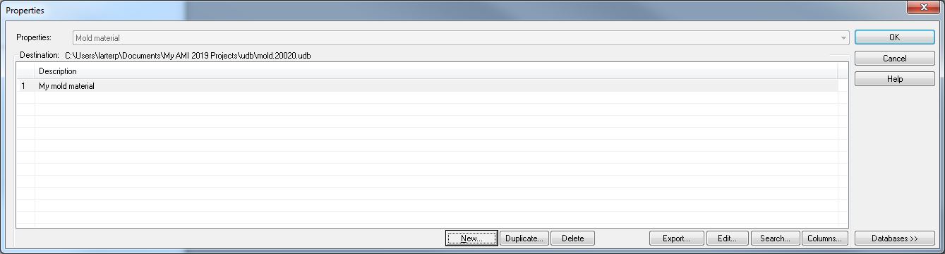 How to create and save a custom mold material in Moldflow