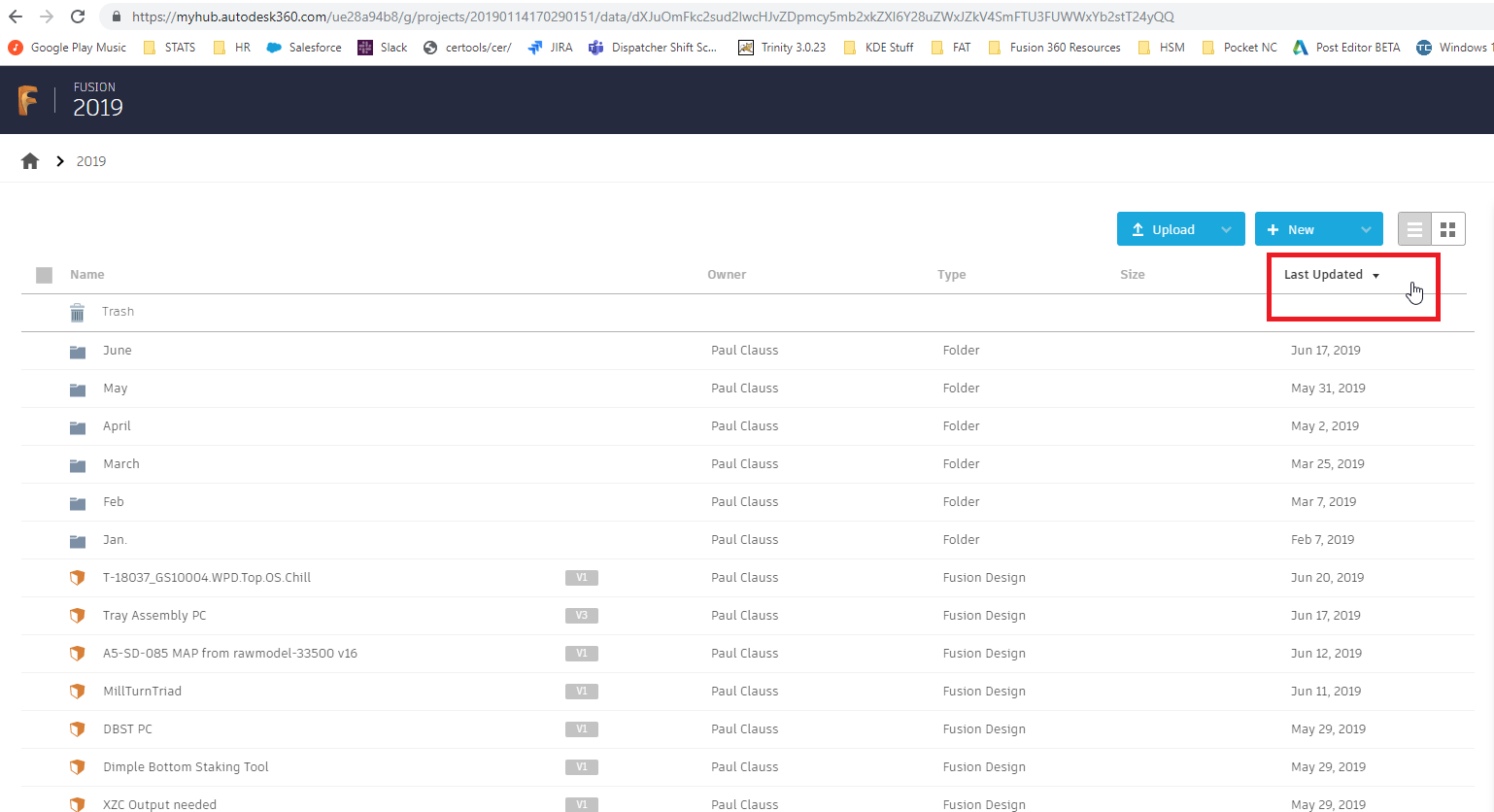 How to sort all Fusion designs by creation date