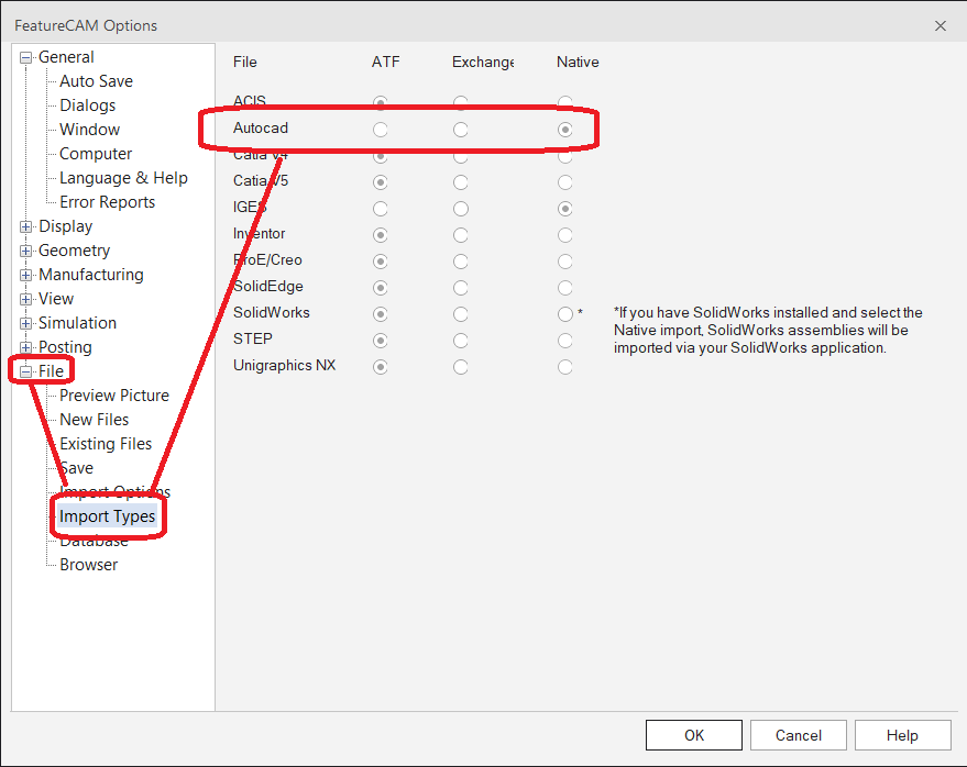 No geometry shows after importing a DXF-DWG file into FeatureCAM
