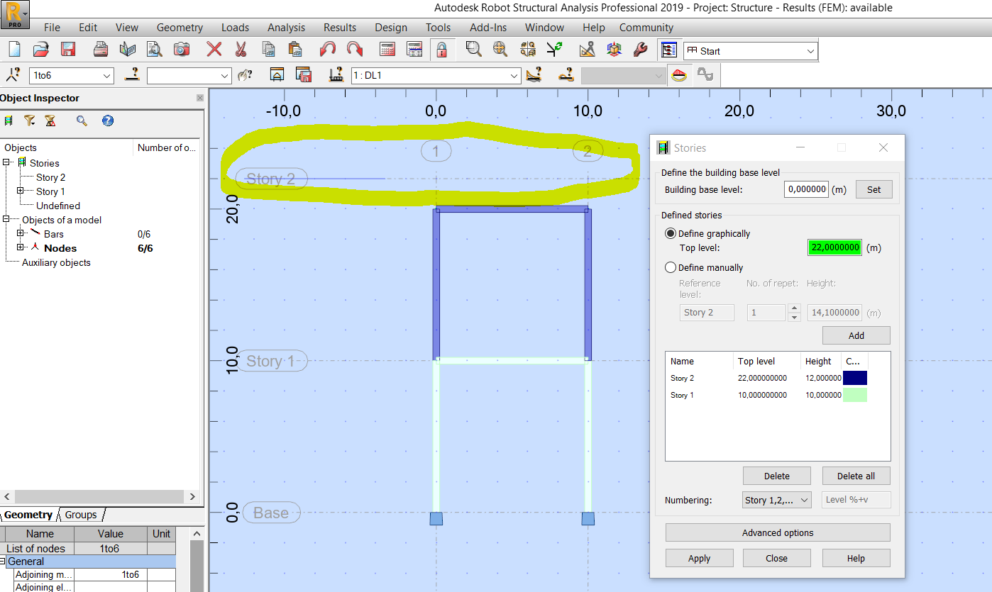 "There are no nodes in the floor plane. It is impossible to apply forces for the static seismic ...