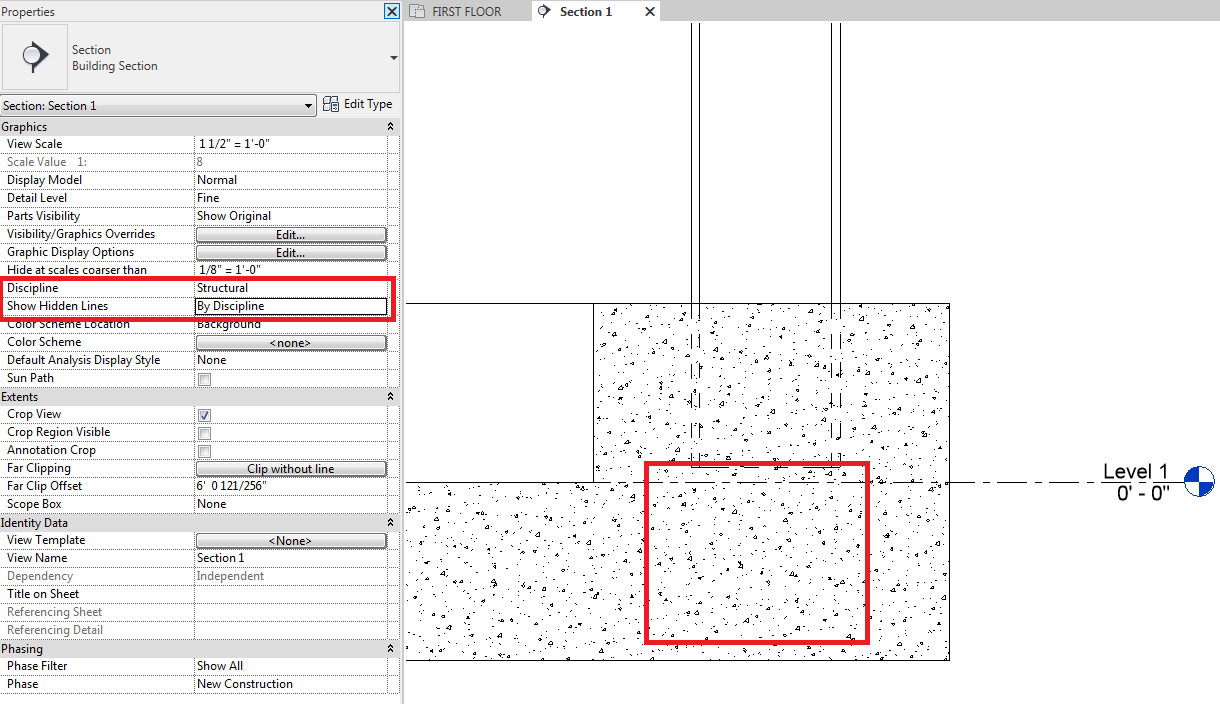 Structural connections do not display hidden lines in Revit