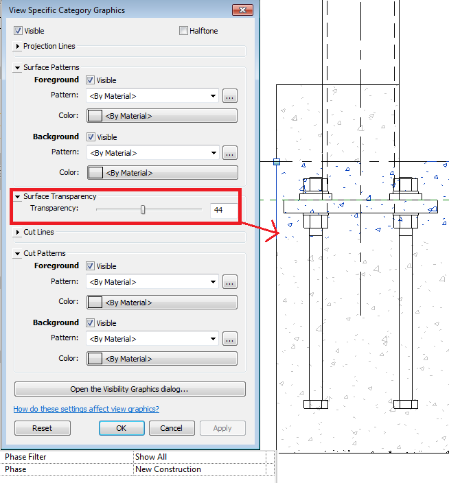 Structural connections do not display hidden lines in Revit