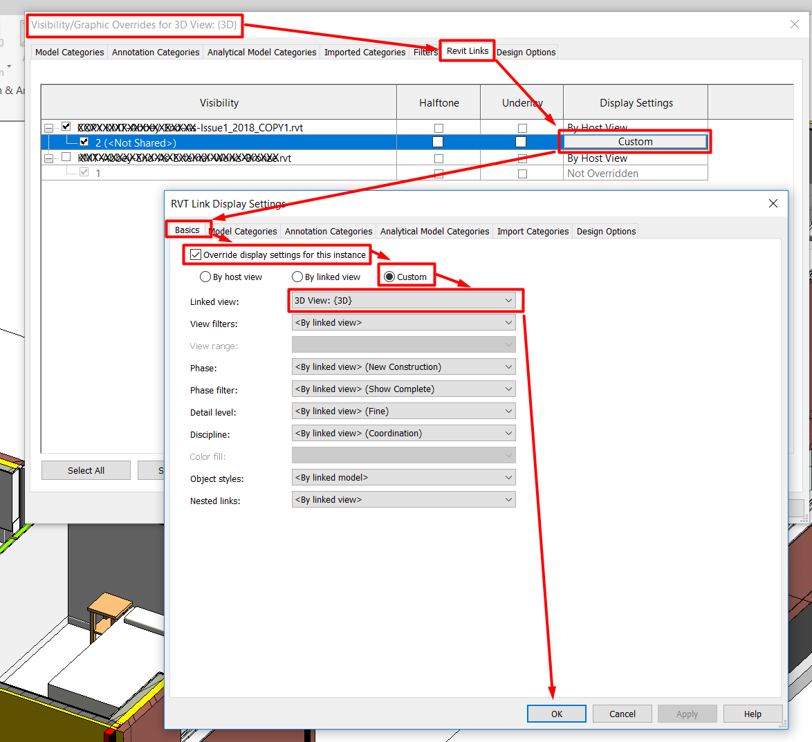 Design Options Not Working Es Expected In Linked Model In Revit
