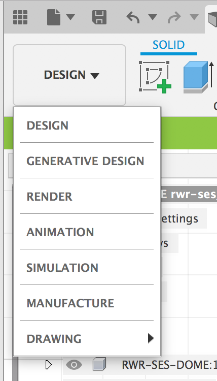 Model workspace does not appear in the new Fusion 360 UI