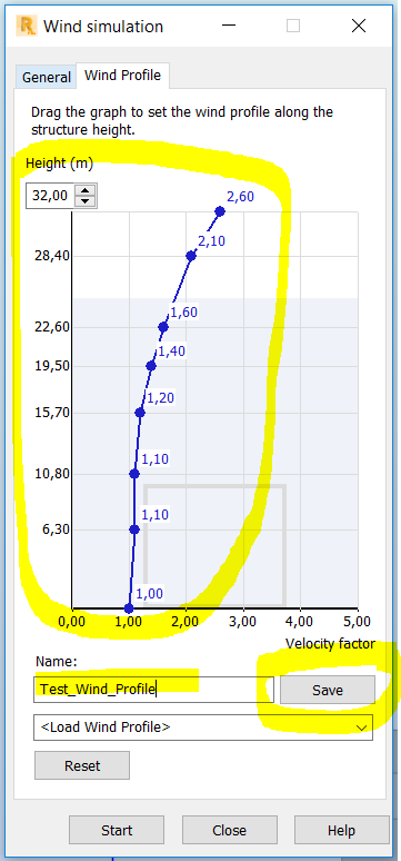 如何在 Robot Structural Analysis 中定义风模拟压力曲线的任意系数
