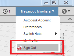 How to sign out from Autodesk Fusion