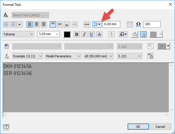 Engraved text line spacing is offset or misplaced for multi line text ...