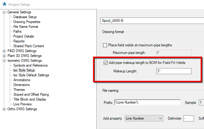 Iso Setting 'Add pipe makeup length to BOM for Field Fit Welds' does ...