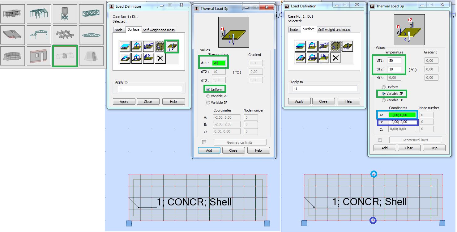 How to define temperature loads for a plane deformation model type in ...