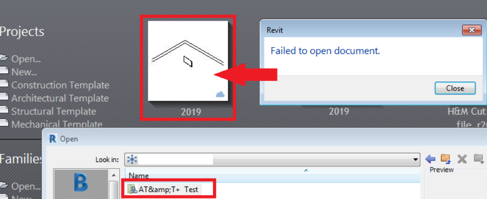 "Failed to Open Document" when clicking BIM 360 Cloud model on Recent Files page in Revit