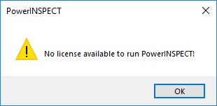 启动 PowerInspect 2016 时出现错误：“PAF/FLEX ： 50”