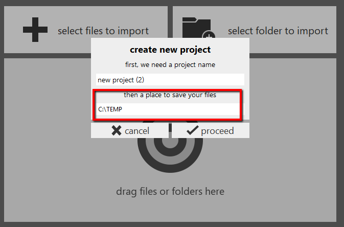 How to change the default drive for saving files in ReCap Pro