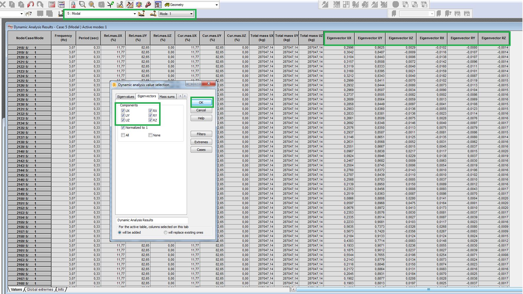 How To Display Shapes And Eigenvalues Of Modal Vibrations In Robot Structural Analysis
