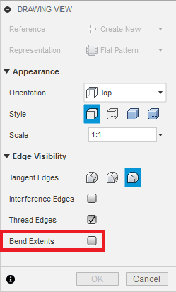 How to add bending comments and omit bend lines in a sheet metal flat pattern from a 2D Fusion ...