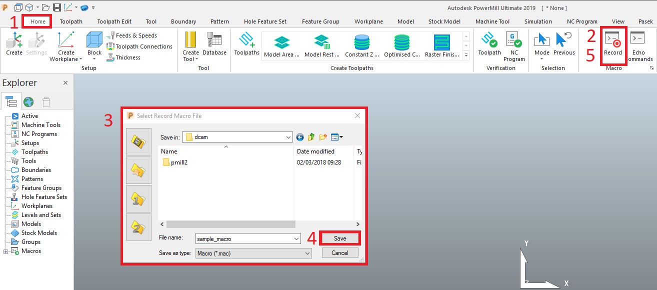 How to record a macro in PowerMill