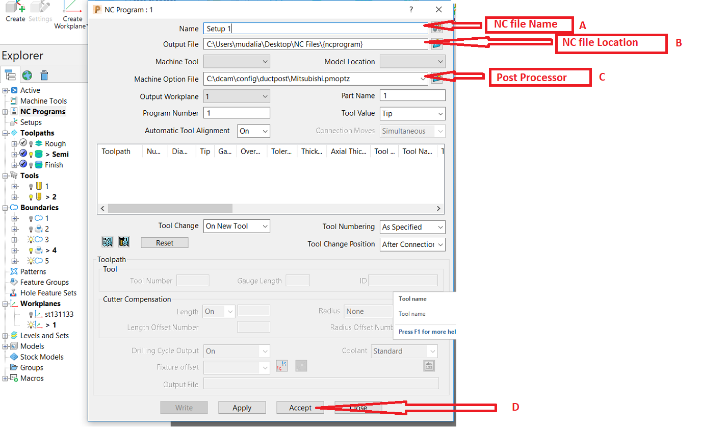 How to create a single ISO file using multiple toolpaths in PowerMill