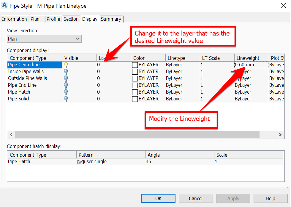 Pipes use the layer the XREF is on for the lineweight and plot style when plotting in an xref in ...