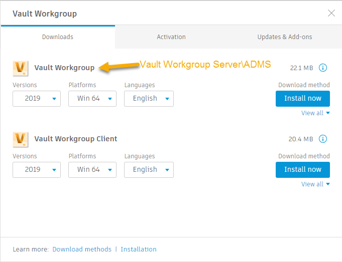 如何从Autodesk Account下载Vault Server、Client和AVFS