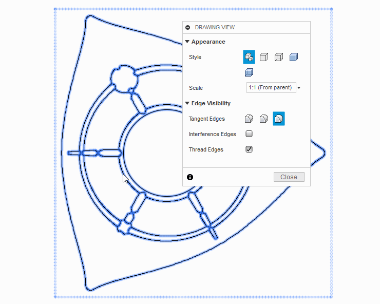 Details are not shown in certain views in a 2D drawing created with ...