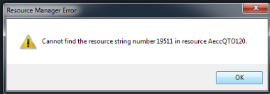 Error: Cannot find the resource string number 19511 in resource ...