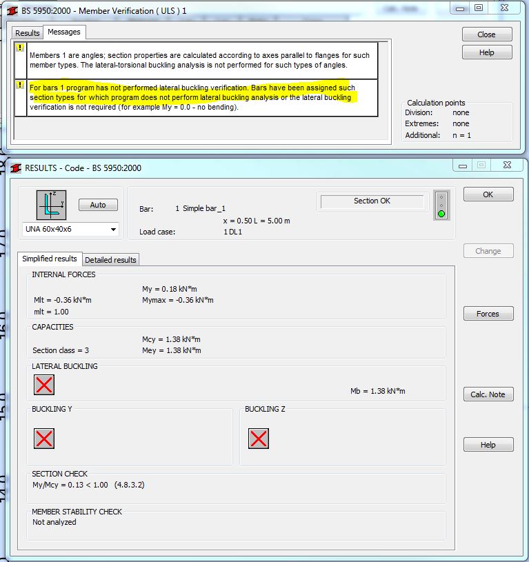 "The program has not performed the lateral buckling verification.." warning while steel design ...