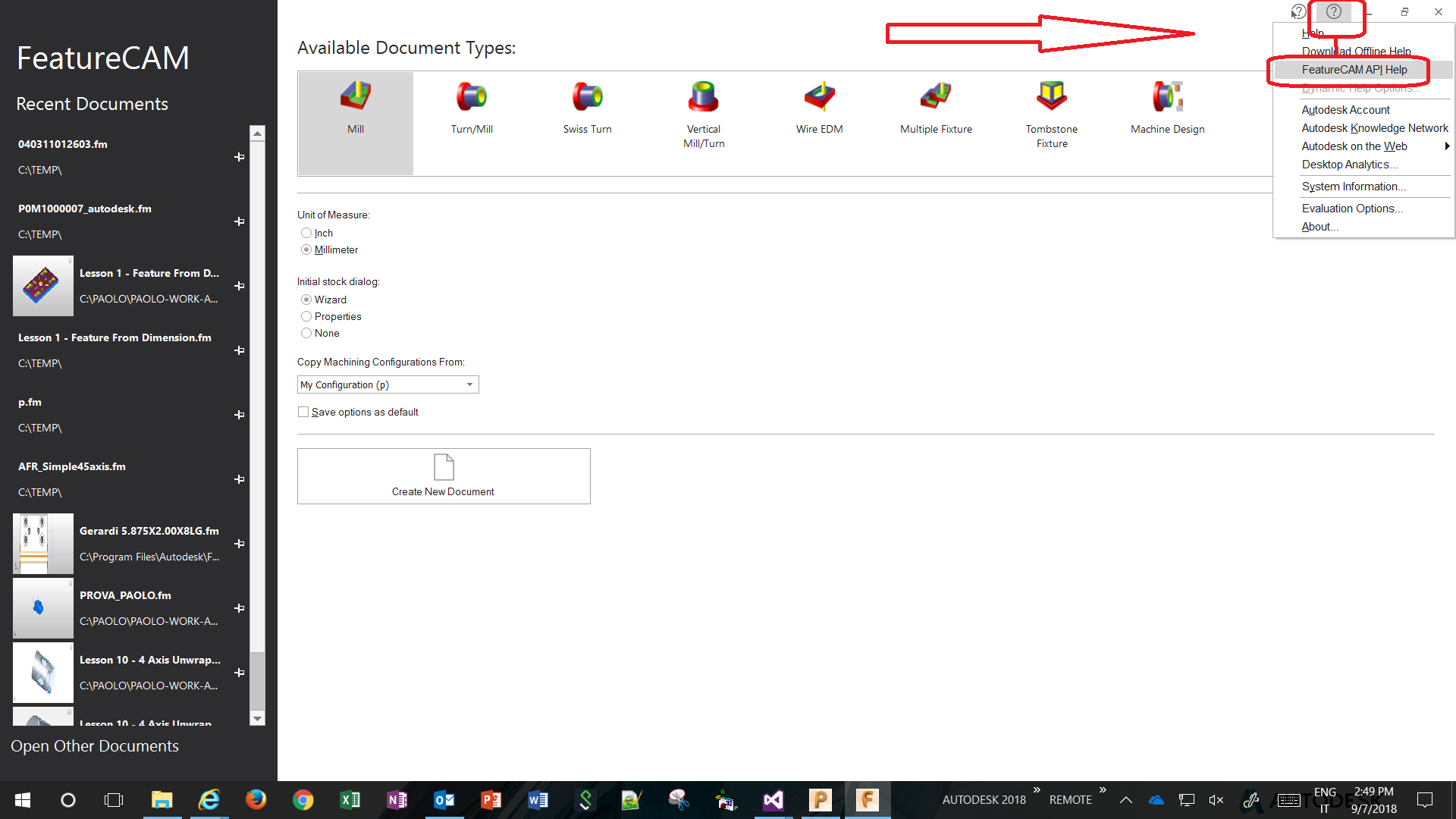 How to find FeatureCAM API documentation