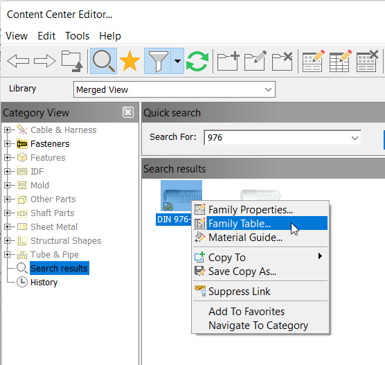 DIN 976-1 A & B have M146 x 1,5 instead of M16 x 1,5 in Inventor