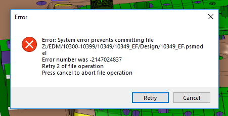 "Model failed to save" when saving in PowerShape.