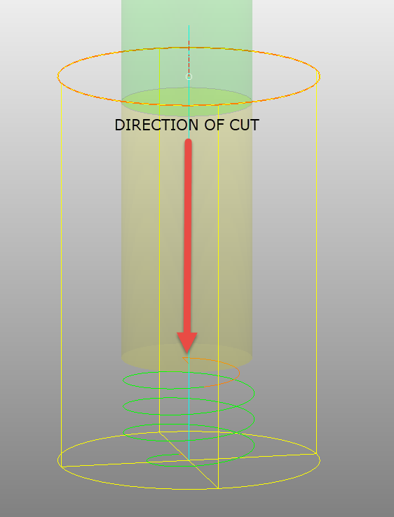 How to set thread milling to cut from Top Down in PowerMill