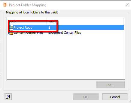 Inventor Project file has a Red status icon in Vault