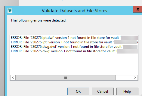 "File 'xxxxxxxxx.xxx' version "x" not found...' when running Vault Backup, Restore or Filestore ...