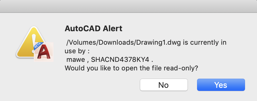 File read-only alert when opening drawings in AutoCAD for Mac on macOS ...