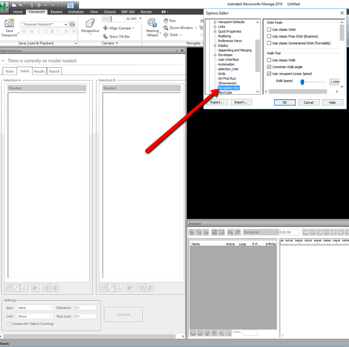 How to adjust the walk speed within Navisworks