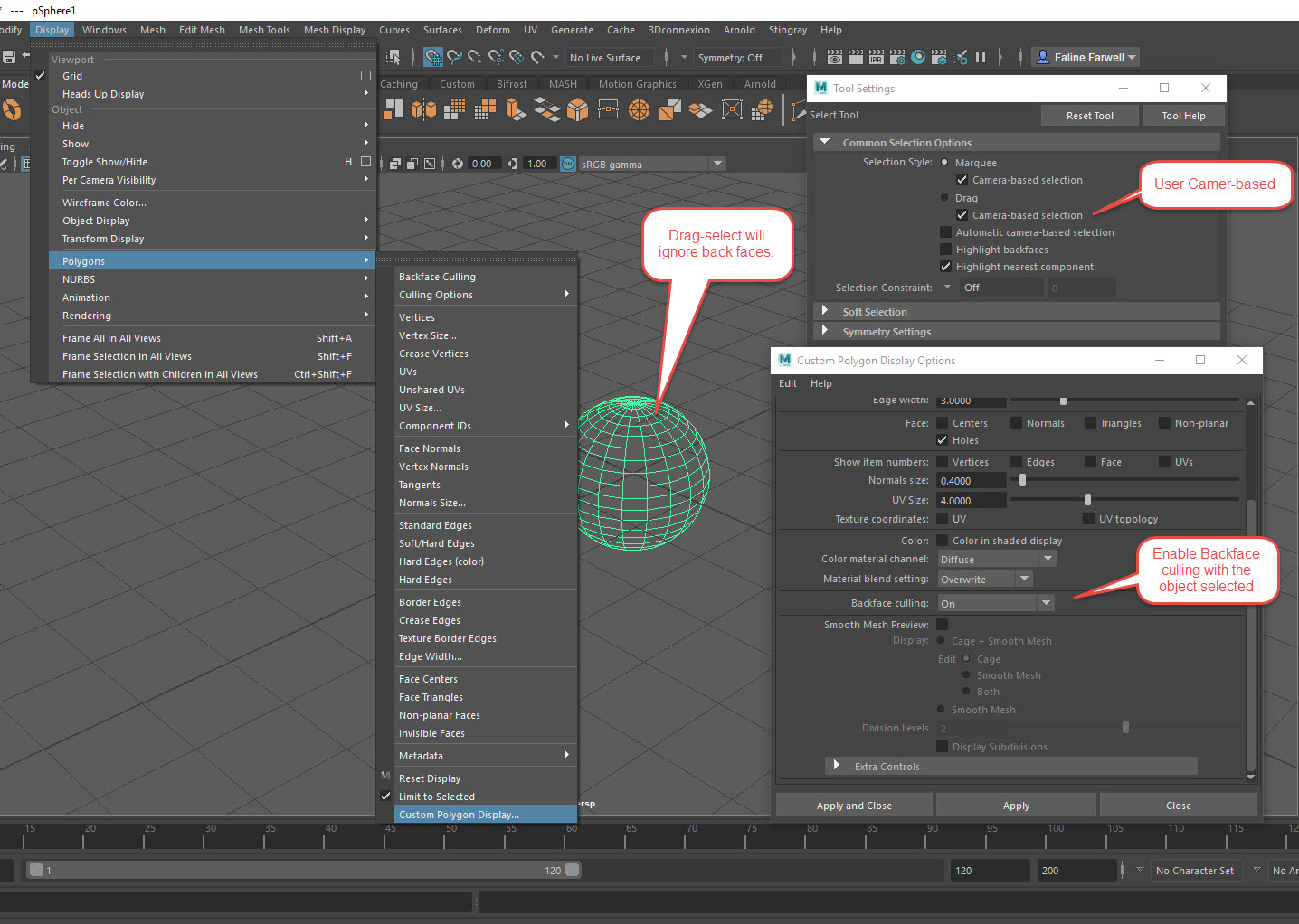 Backface culling is not working in Maya